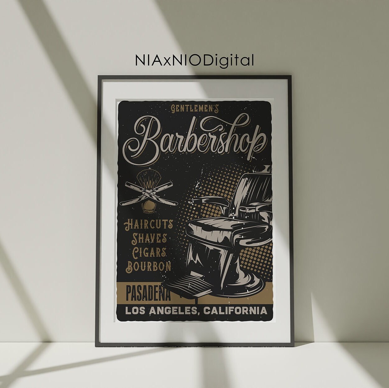 Barber Shop Print, Pilot Haircut Poster, Black and White Wall Art ...