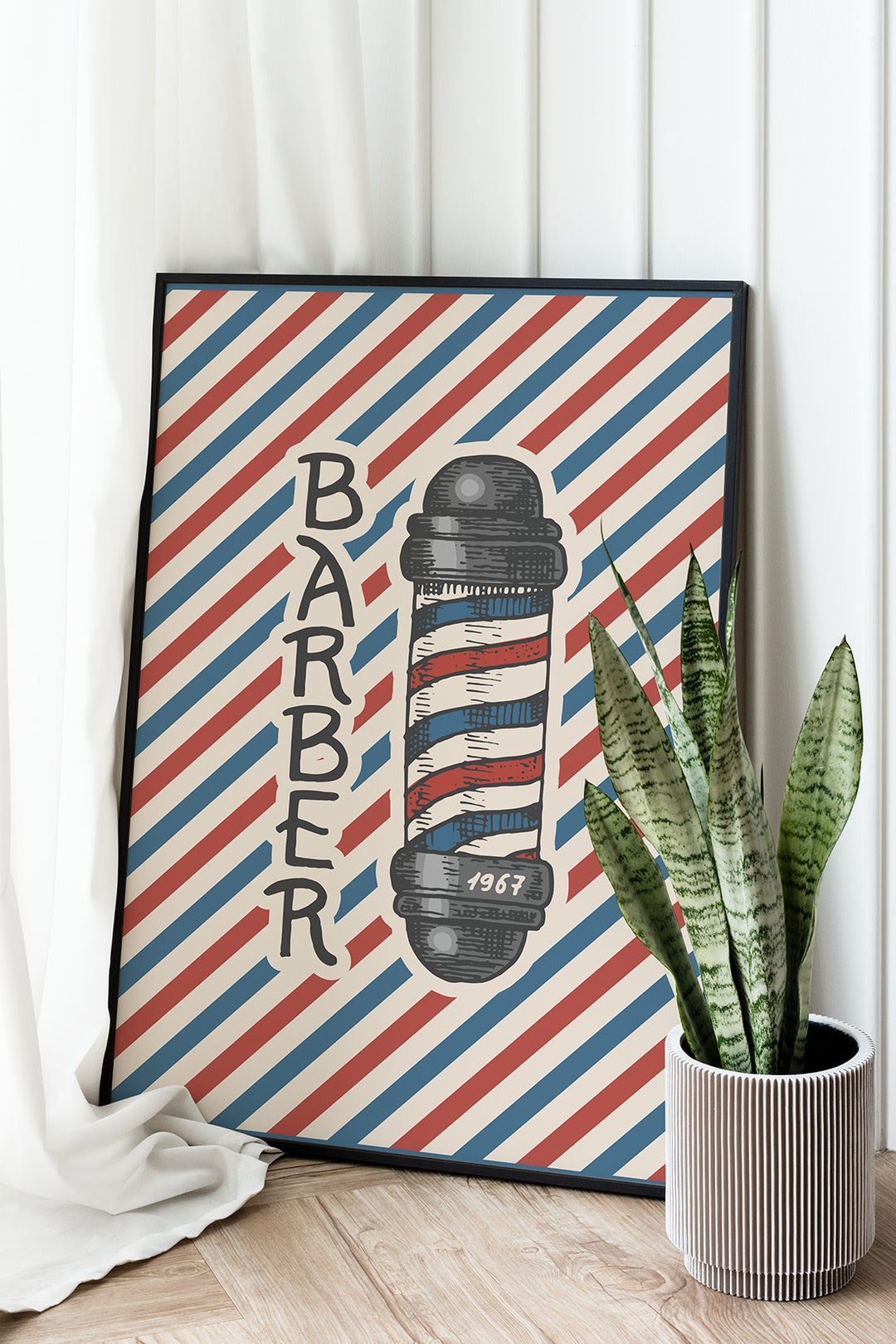Barber Shop Print, Pilot Haircut Poster, Black and White Wall Art ...