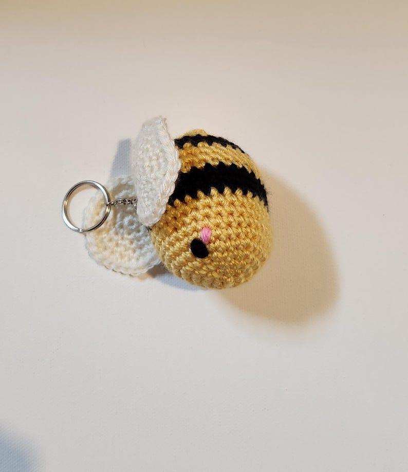 Handmade Crochet Mini Bumblebee Keychain - Etsy