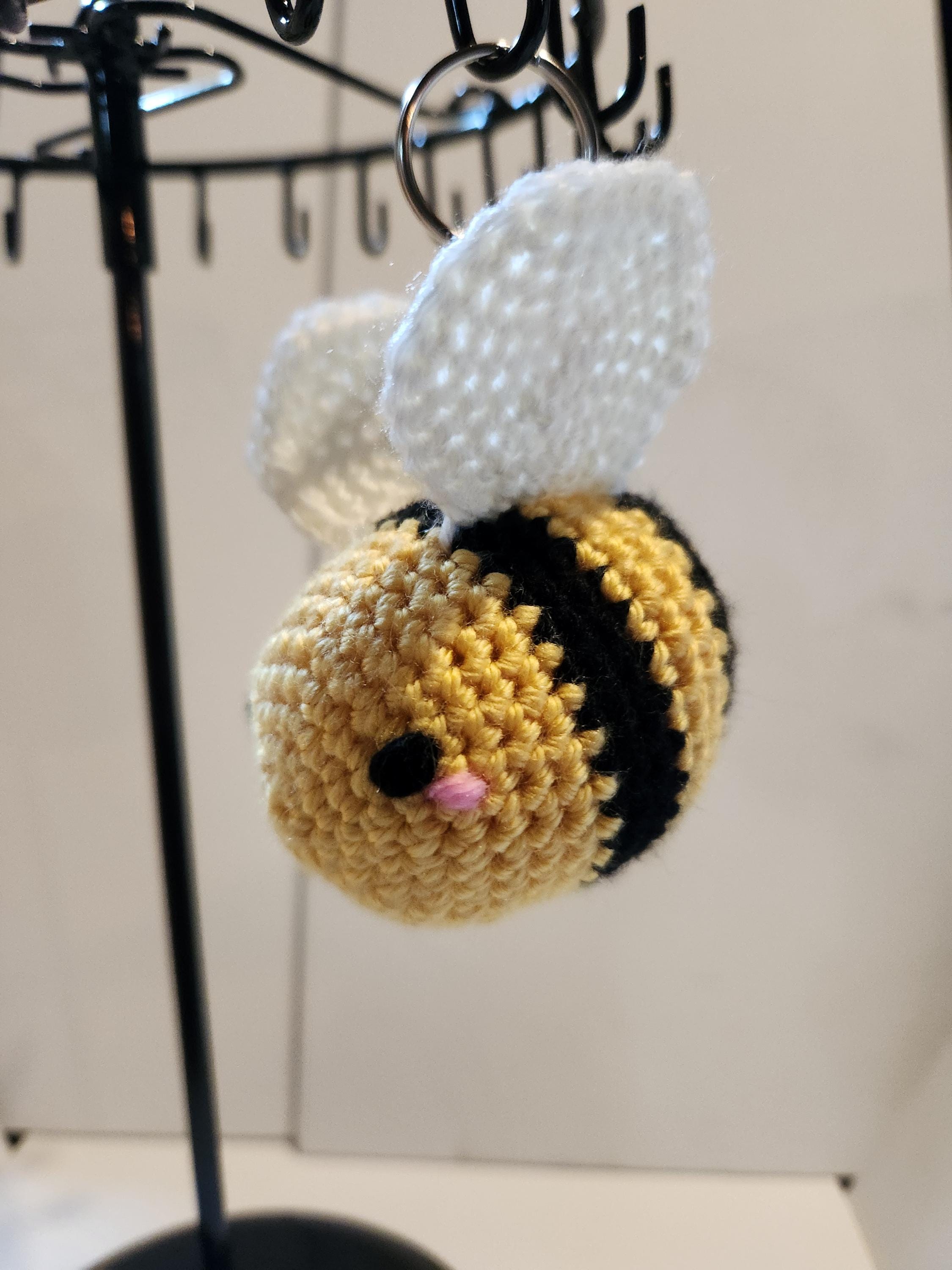 Handmade Crochet Mini Bumblebee Keychain - Etsy