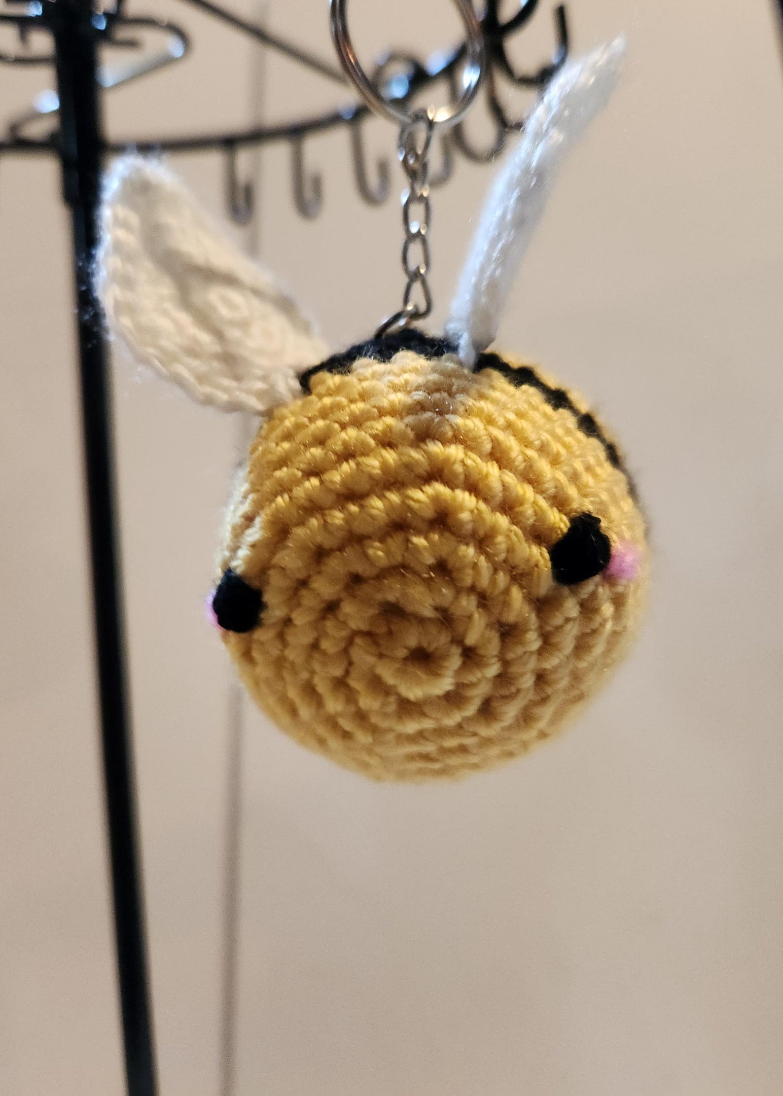 Handmade Crochet Mini Bumblebee Keychain - Etsy