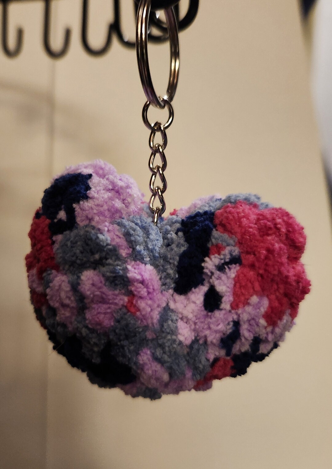 Handmade Crochet Cartoon Heart Keychain - Etsy
