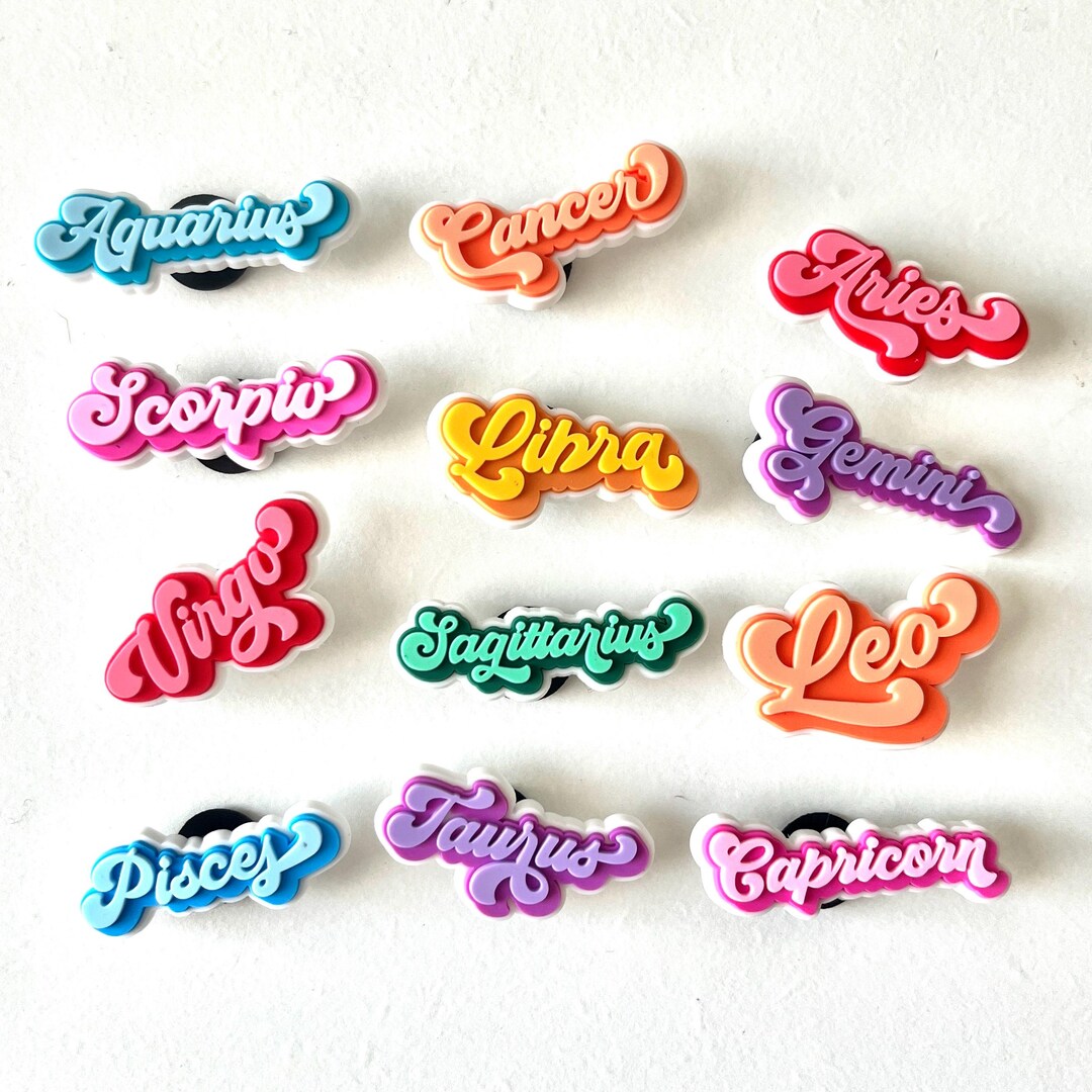 Funky Font Zodiac Croc Charms | Jibbitz | Charms | Shoe Accessories ...
