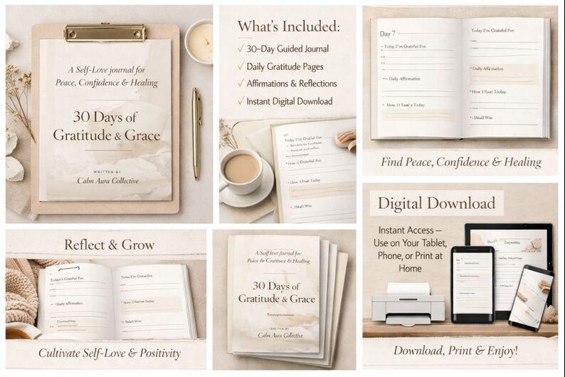 30-day Gratitude Journal | Self-love & Mindfulness (digital Download ...