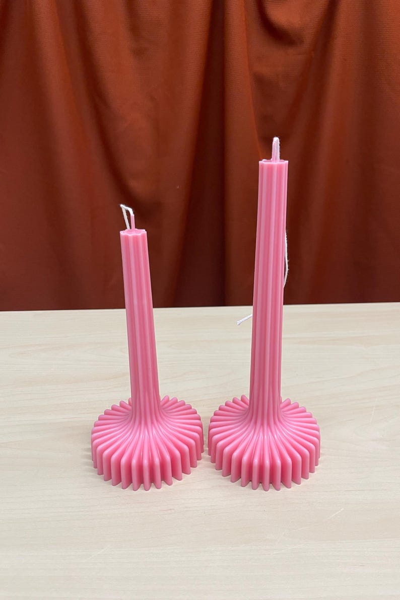 Candele coniche corte e moderne a coste, ottimo regalo per feste di ...