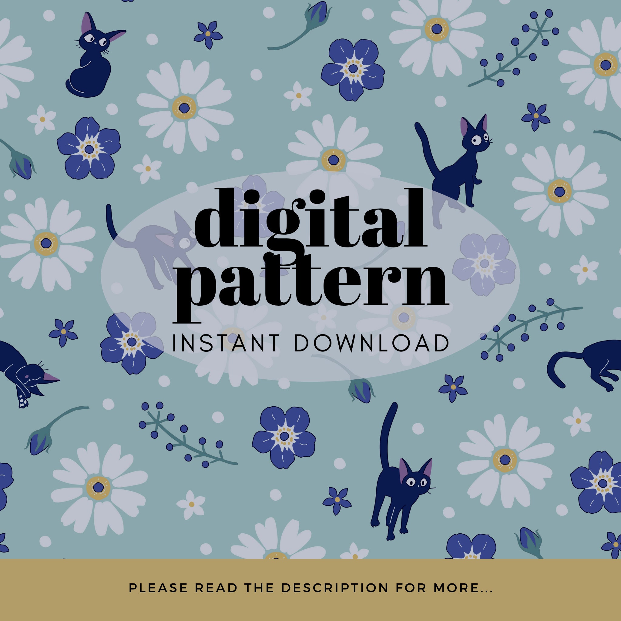 Digital Download Famous Anime Cat Seamless Pattern Design PNG Mug Wrap ...