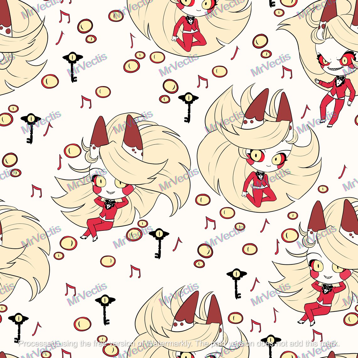 Digital Download Demon Charlie Seamless Pattern Design PNG Mug Wrap ...