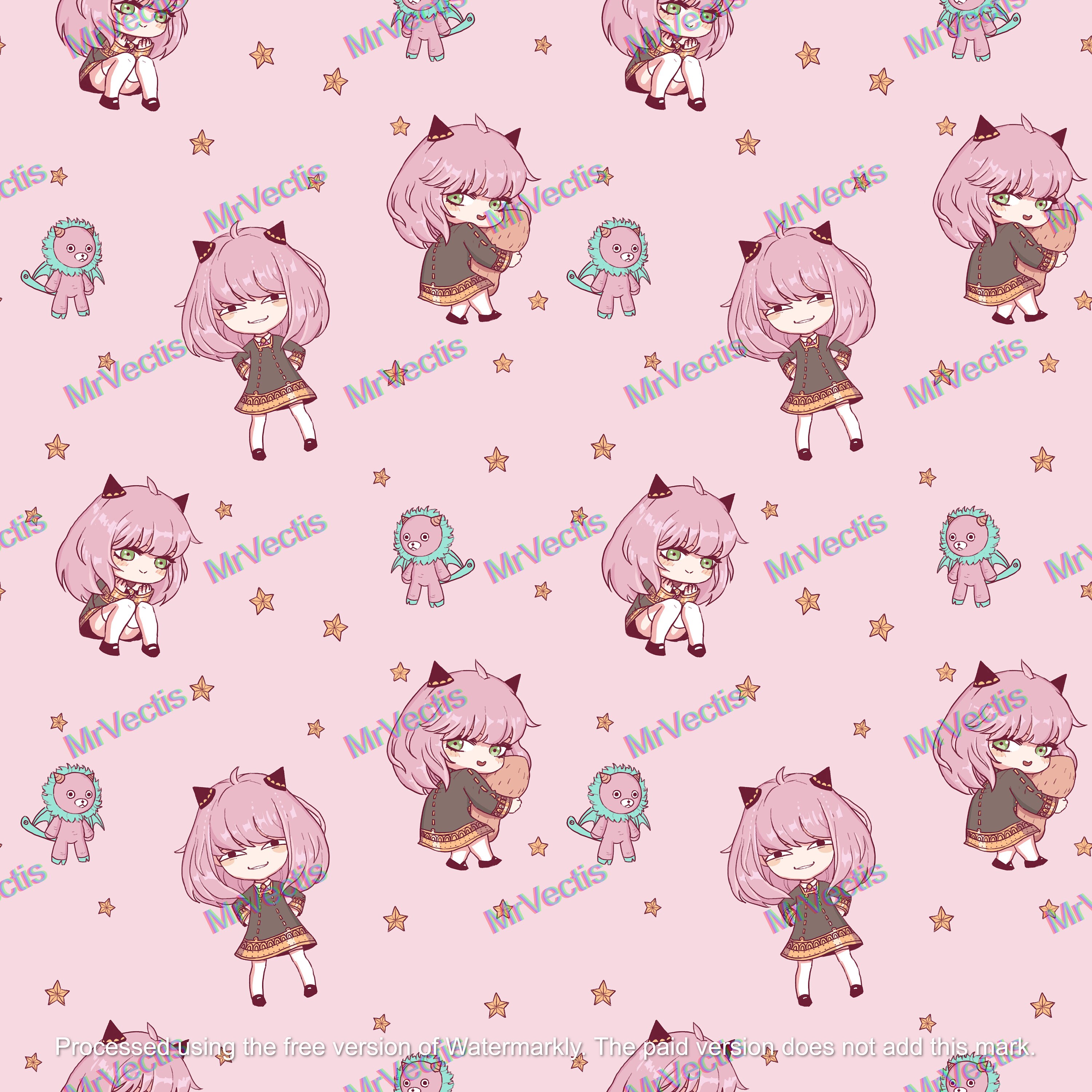 Digital Download Anime Pink Girl Seamless Pattern Design PNG Mug Wrap ...