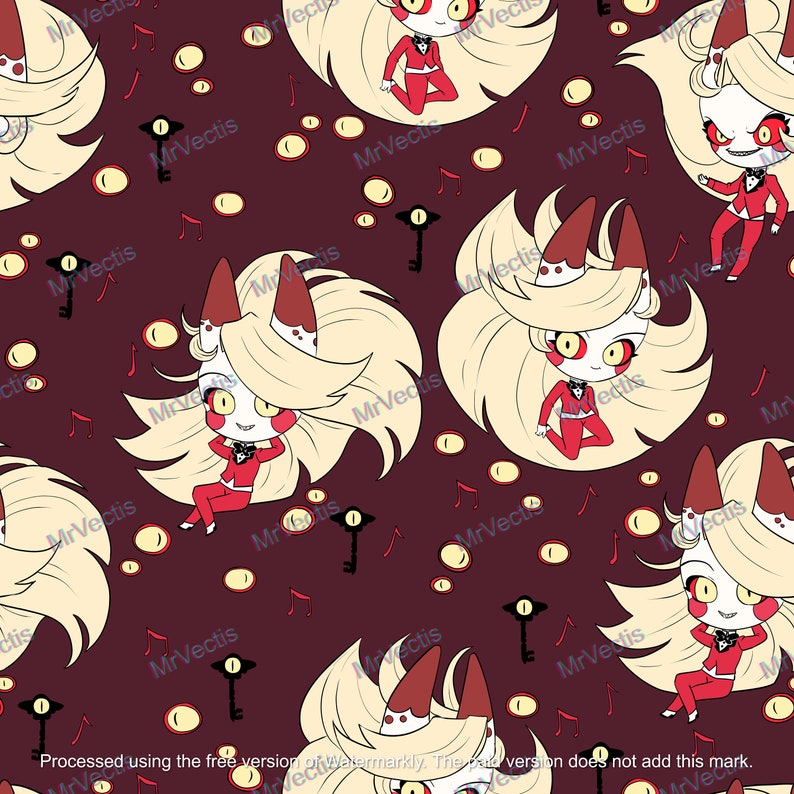 Digital Download Demon Charlie Seamless Pattern Design PNG Mug Wrap ...