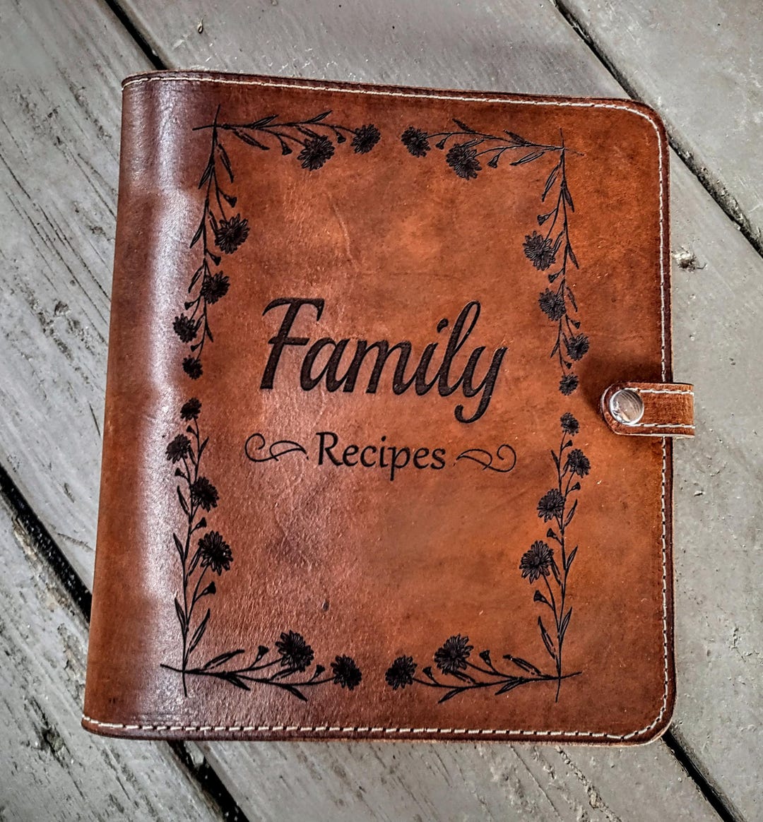 Customizable Leather Family Recipe Book for Recipe Cards - Etsy