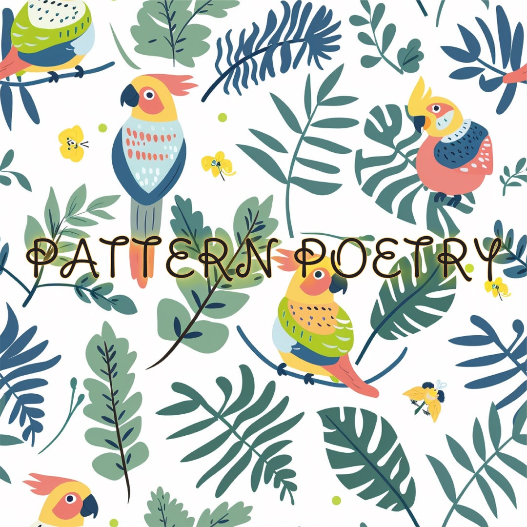 Parrot Pattern With Plants Digital Download Repeating File - Etsy