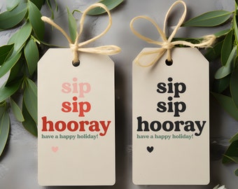 SIP SIP HOORAY Birthday Gift Tags 3 Circle - Etsy