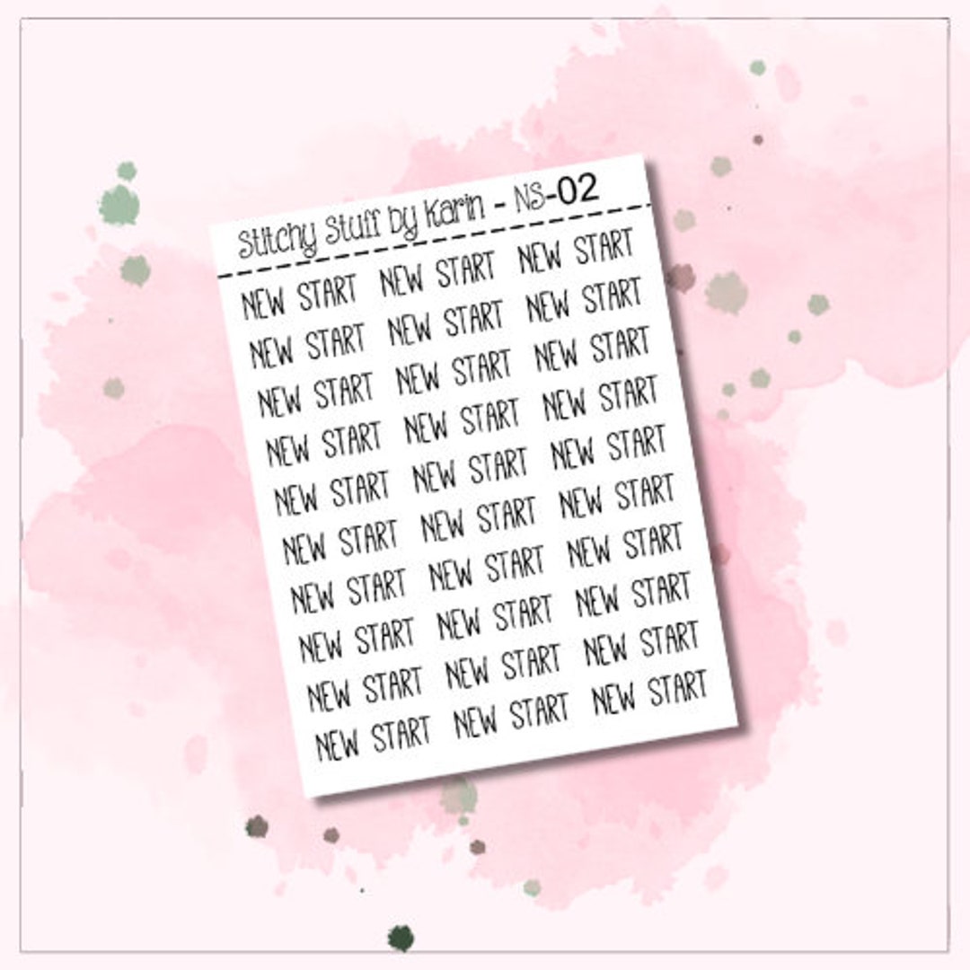 NEW START Text B&W Planner Stickers for Cross Stitch (NS-02) - Etsy