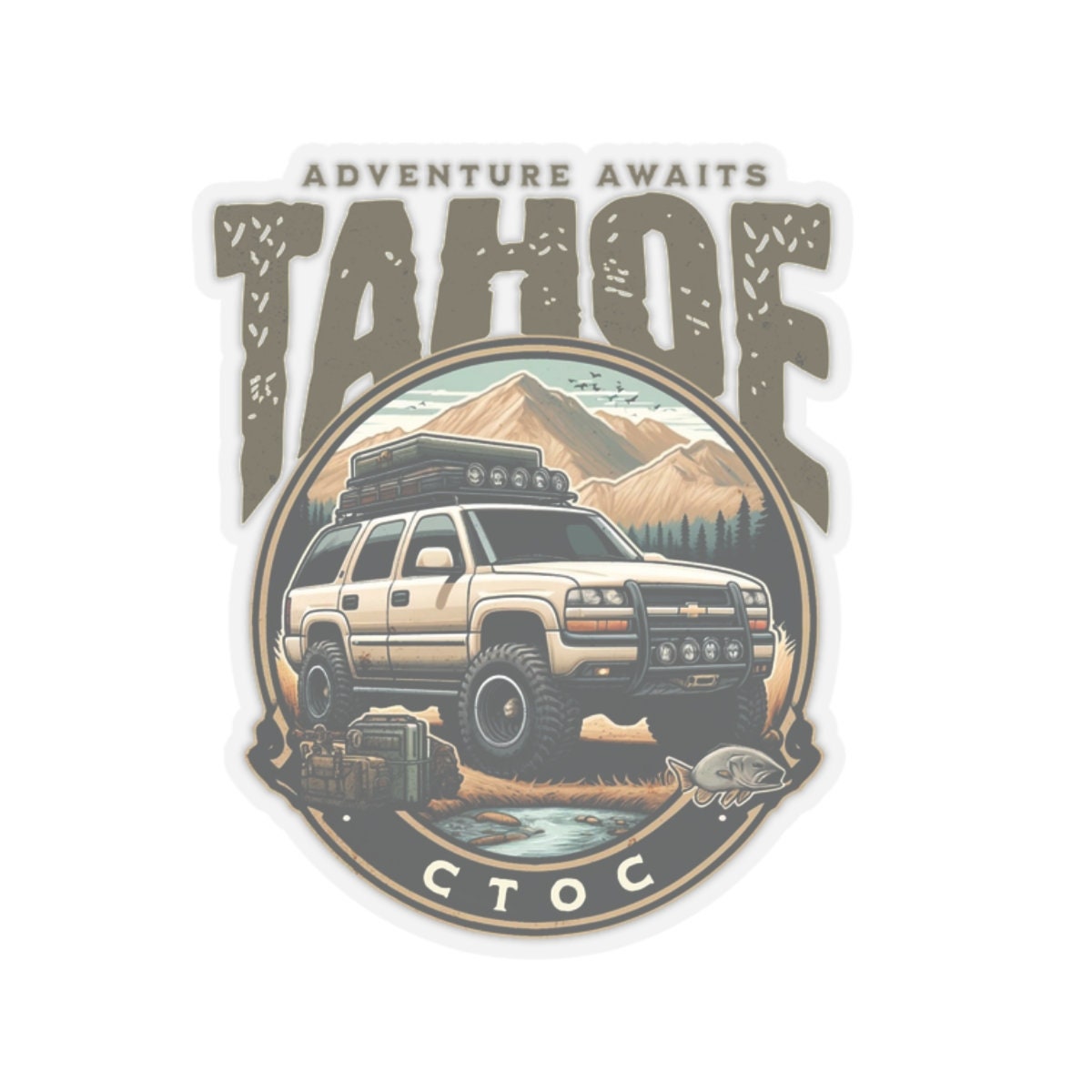 Chevy Tahoe Overland & Camping V2 - Kiss-cut Stickers - Etsy