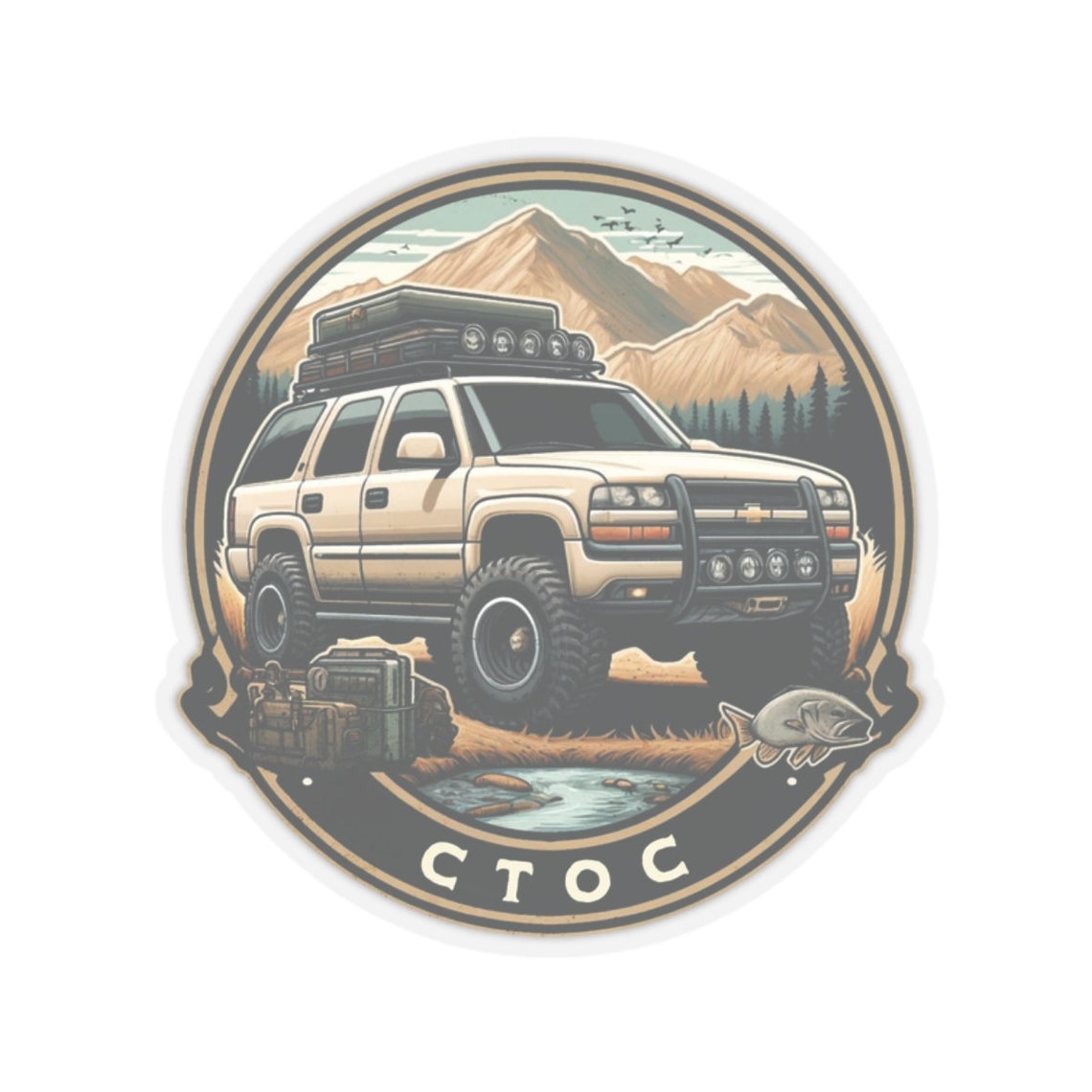 CTOC Chevy Tahoe Overland & Camping Kiss-cut Stickers - Etsy