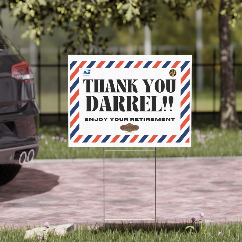 Thank You Darrel - Happy Retirement - Lawn Sign - Etsy