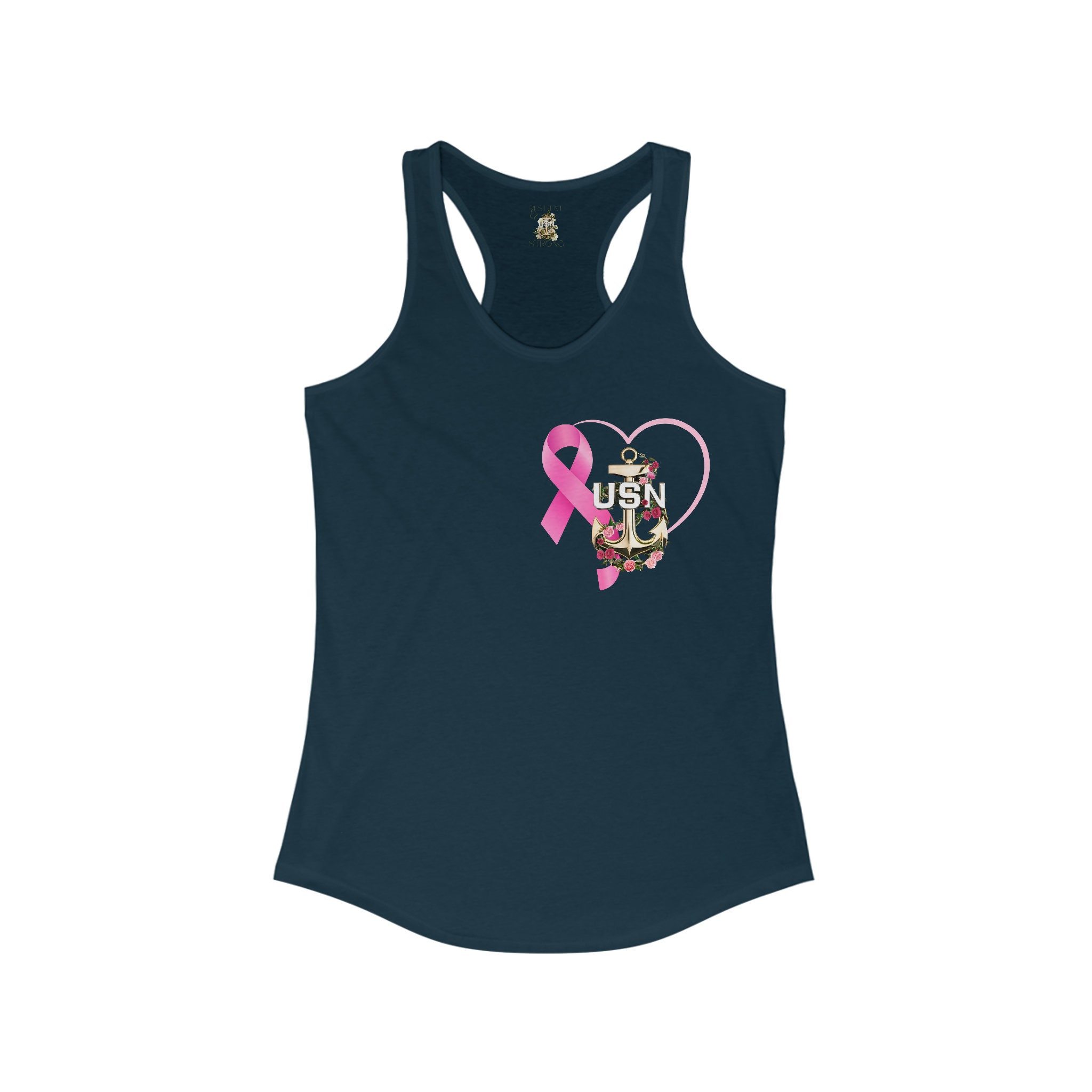 Resilient And Strong Chief Floral Womens Ideal Racerback Tank Breast
