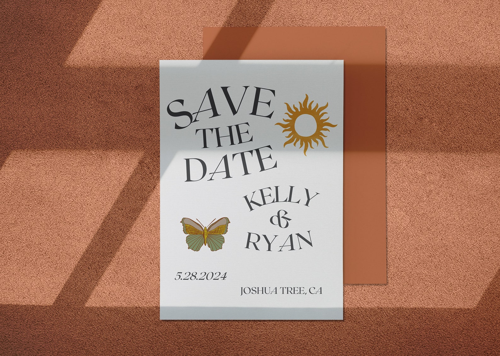 Vintage Boho Wedding Save the Date Retro Art Instant Digital Download ...