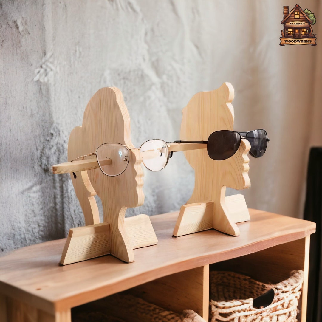 Wooden Glasses Holder, Wooden Face Sunglasses Holder, Wooden Glasses ...