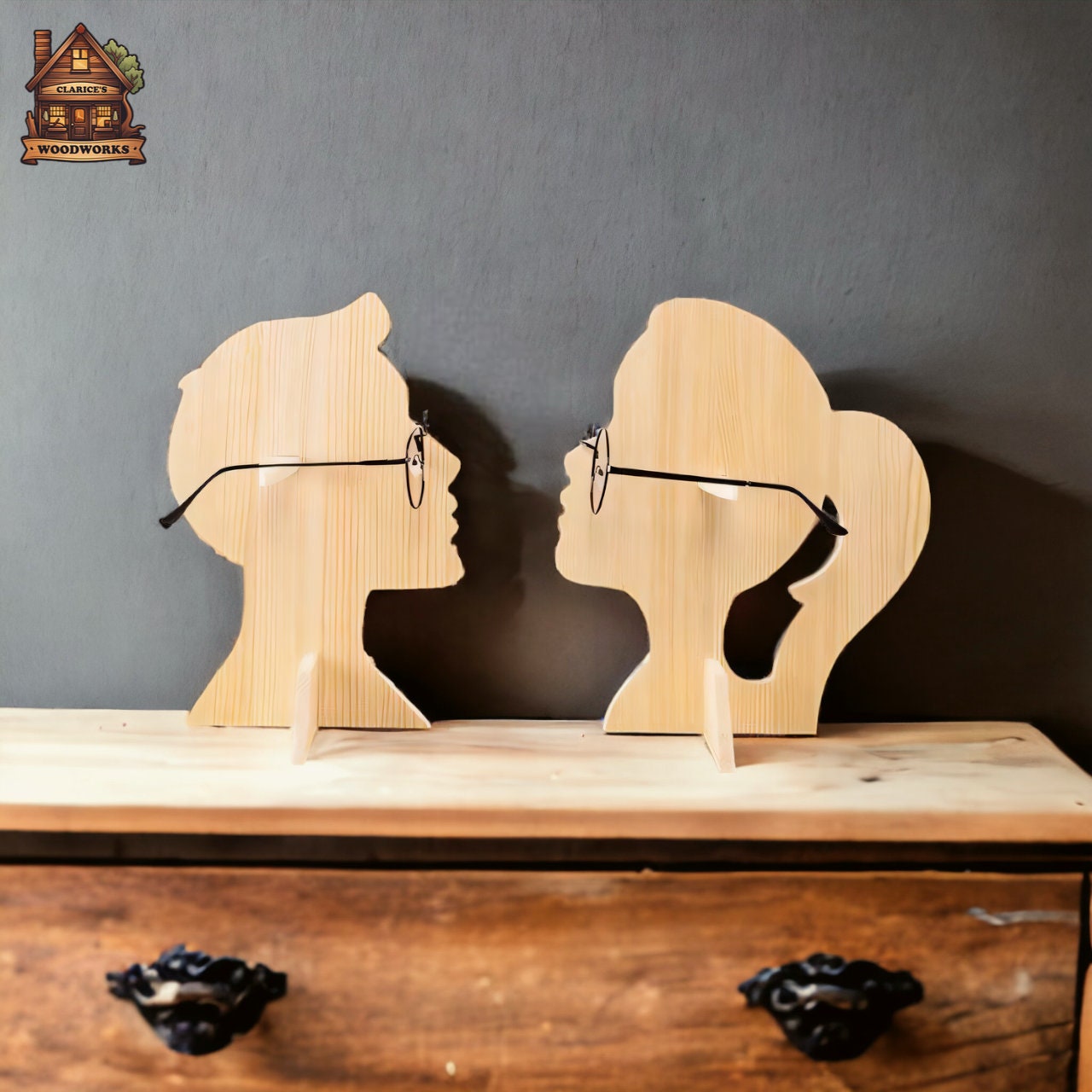Wooden Glasses Holder, Wooden Face Sunglasses Holder, Wooden Glasses ...