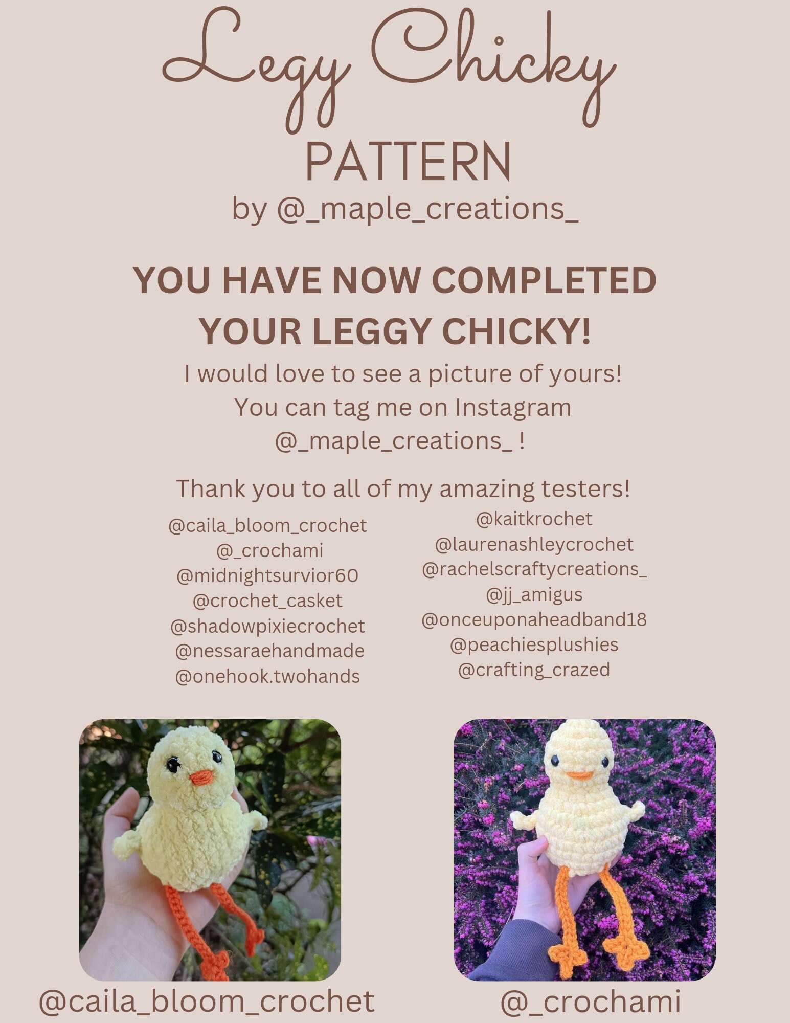 Leggy Chicky Amigurumi Crochet Pattern / Spring Crochet Pattern - Etsy
