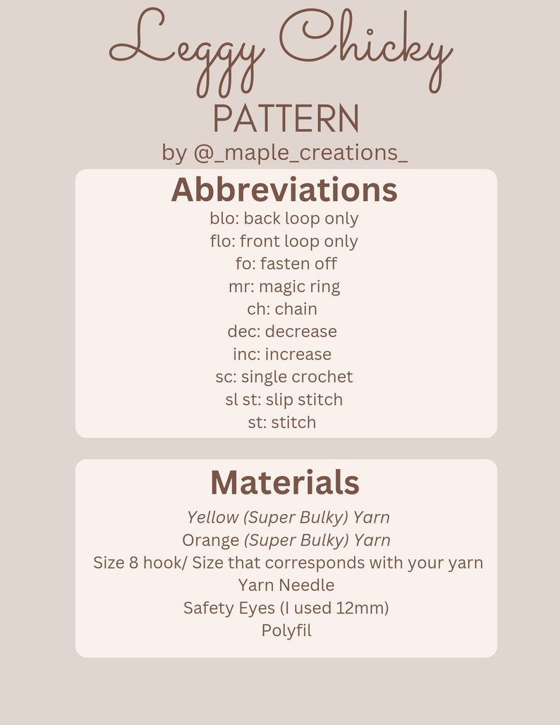 Leggy Chicky Amigurumi Crochet Pattern / Spring Crochet Pattern - Etsy