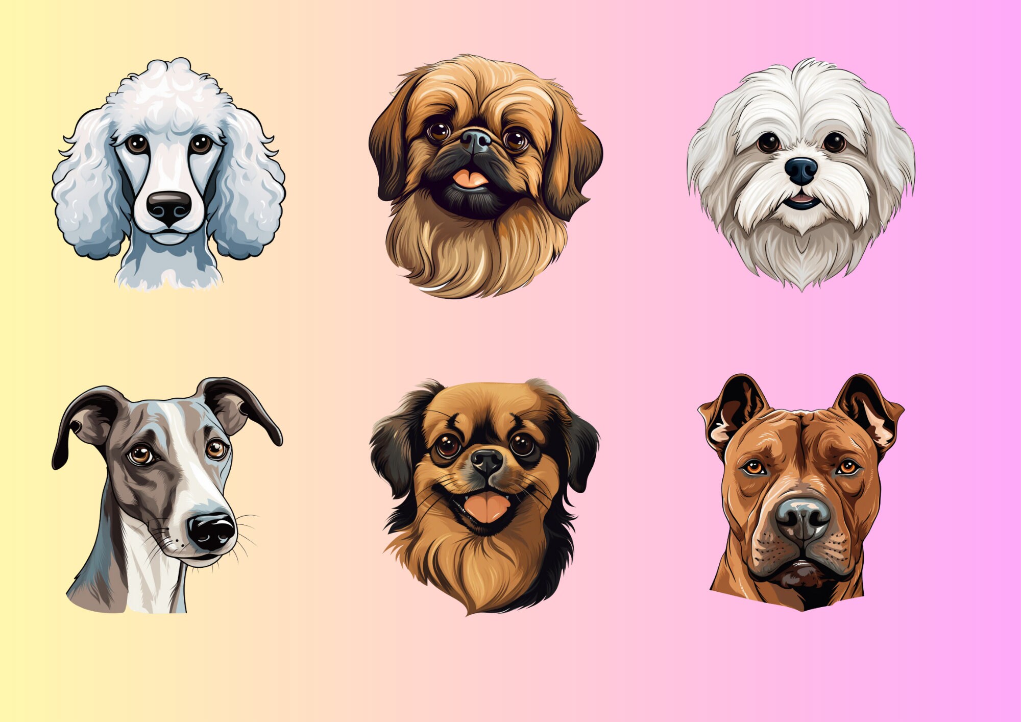 Dog Breeds Clip Art Bundle | 28 Dog Breeds, Cartoon Dogs Transparent ...