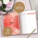 Pastel Red 2024 Printable Planner Template INSTANT DOWNLOAD Sunday ...