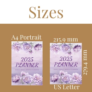 2025 Printable Planner Template INSTANT DOWNLOAD A3/US Letter Size ...