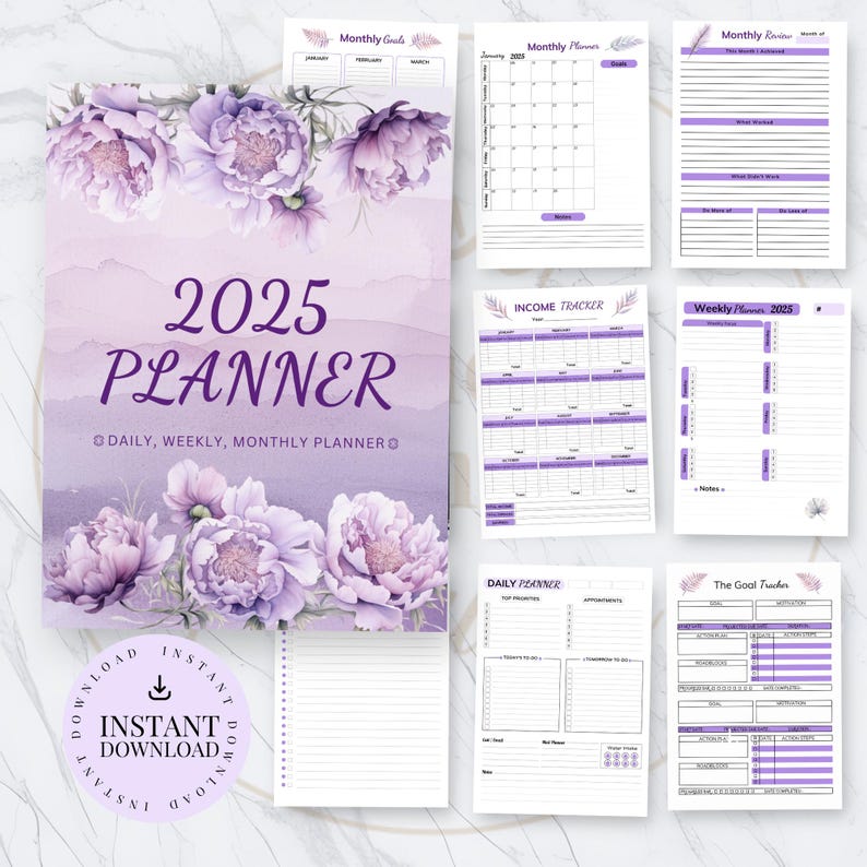 2025 Printable Planner Template INSTANT DOWNLOAD A3/US Letter Size ...