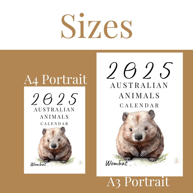 2025 Aussie Animals Printable Calendar Template INSTANT DOWNLOAD ...