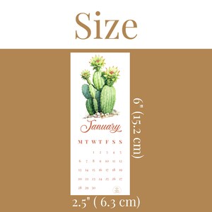 2025 Watercolour Cacti Printable Bookmark Calendar INSTANT DOWNLOAD ...