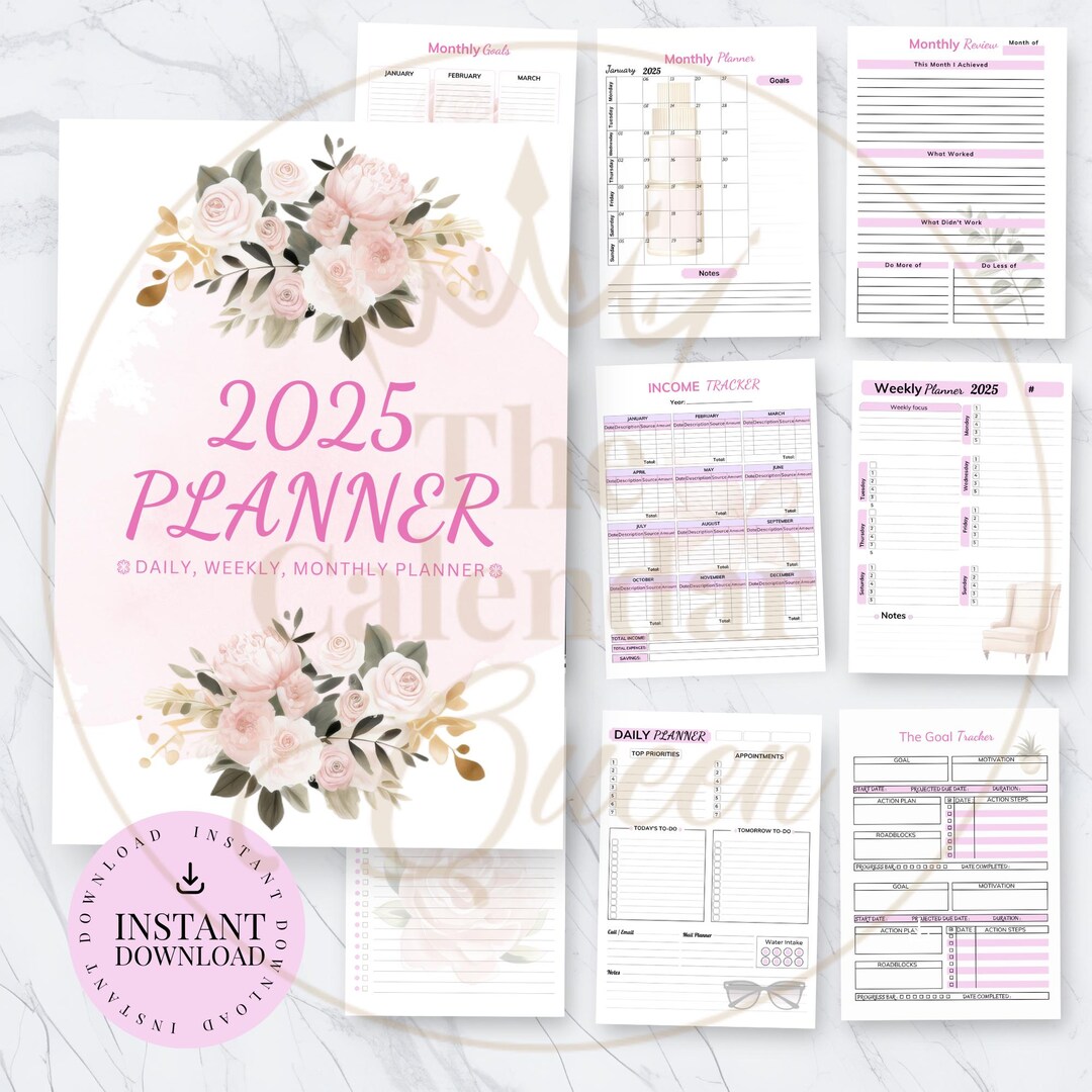 2025 Girl Boss Printable Planner Template INSTANT DOWNLOAD A4/US Letter ...