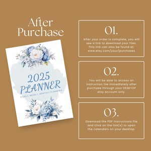 2025 Blue Printable Planner Template INSTANT DOWNLOAD A4/US Letter Size ...