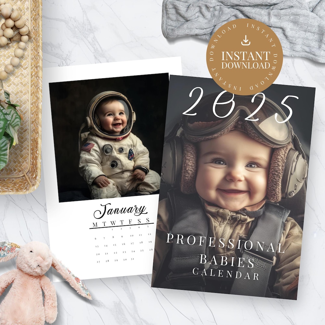 2025 Professional Babies Printable Calendar Template INSTANT DOWNLOAD ...