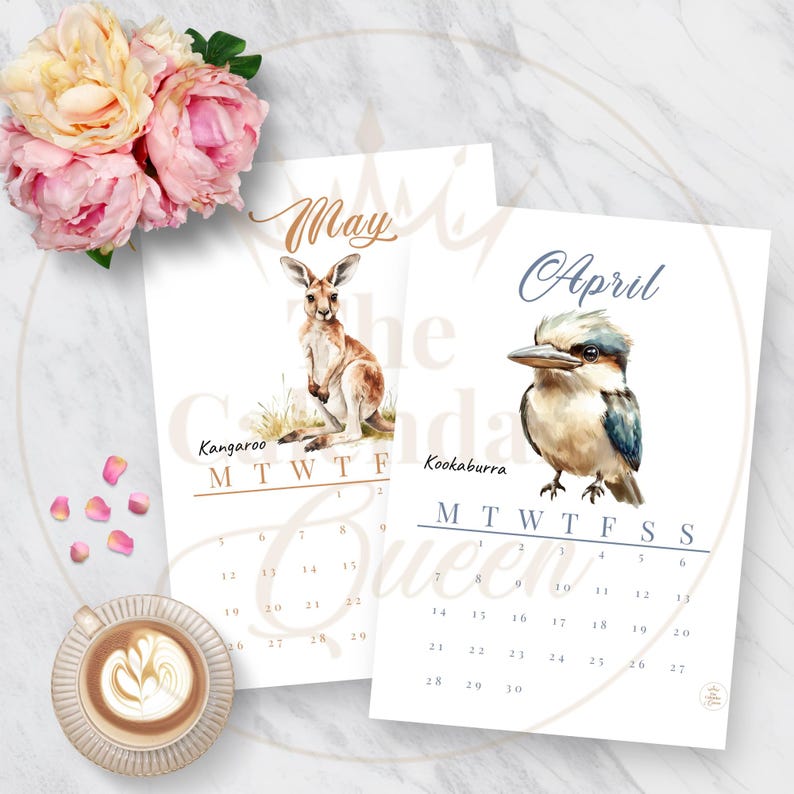 2025 Aussie Animals Printable Calendar Template INSTANT DOWNLOAD ...
