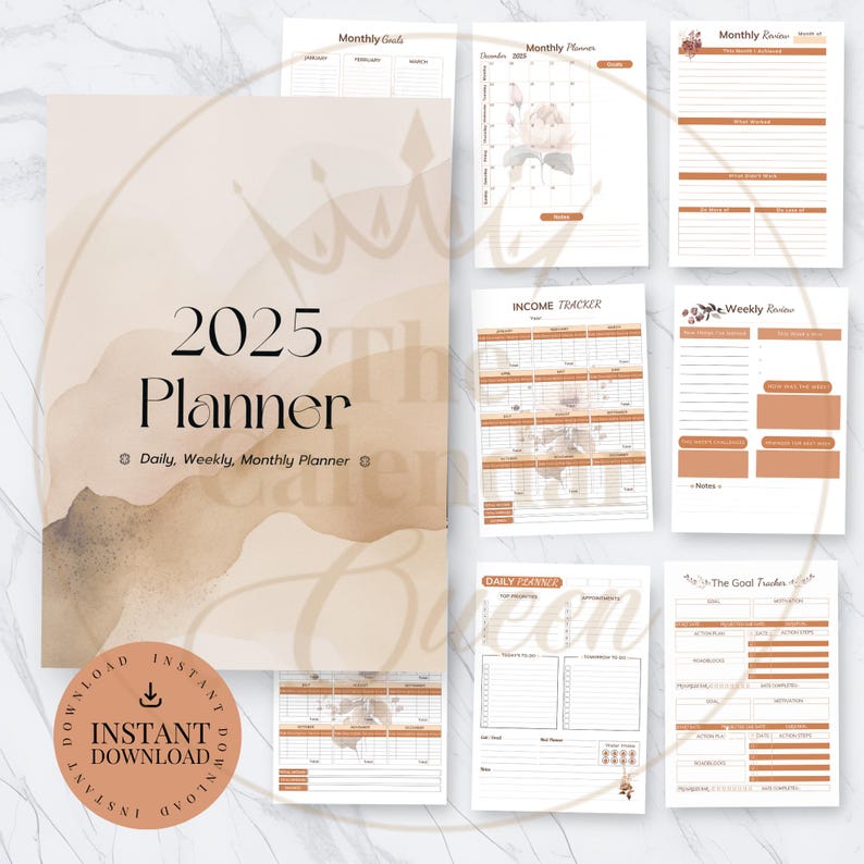 2025 Boho Printable Planner Template INSTANT DOWNLOAD A4/US Letter Size ...