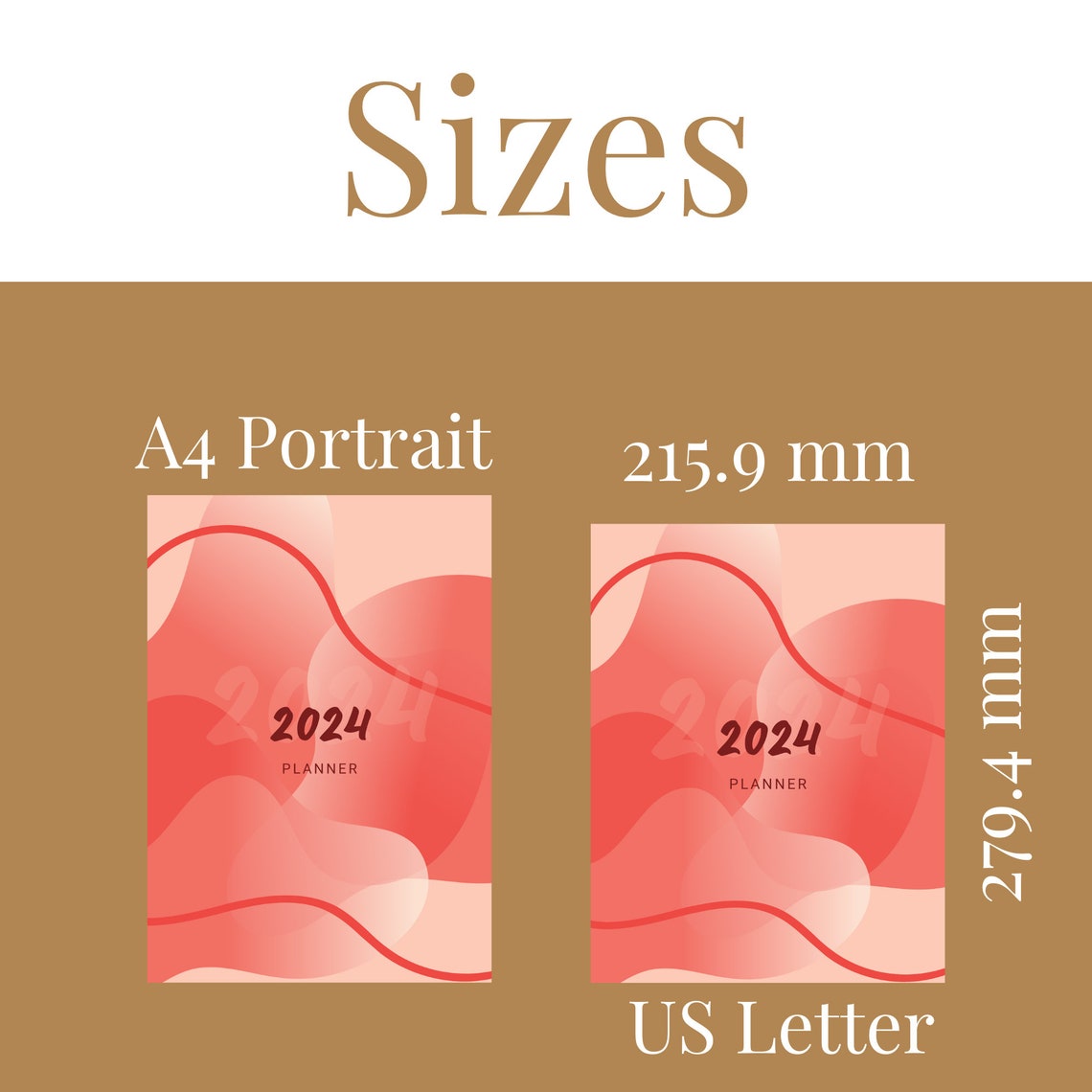Pastel Red 2024 Printable Planner Template INSTANT DOWNLOAD Sunday ...