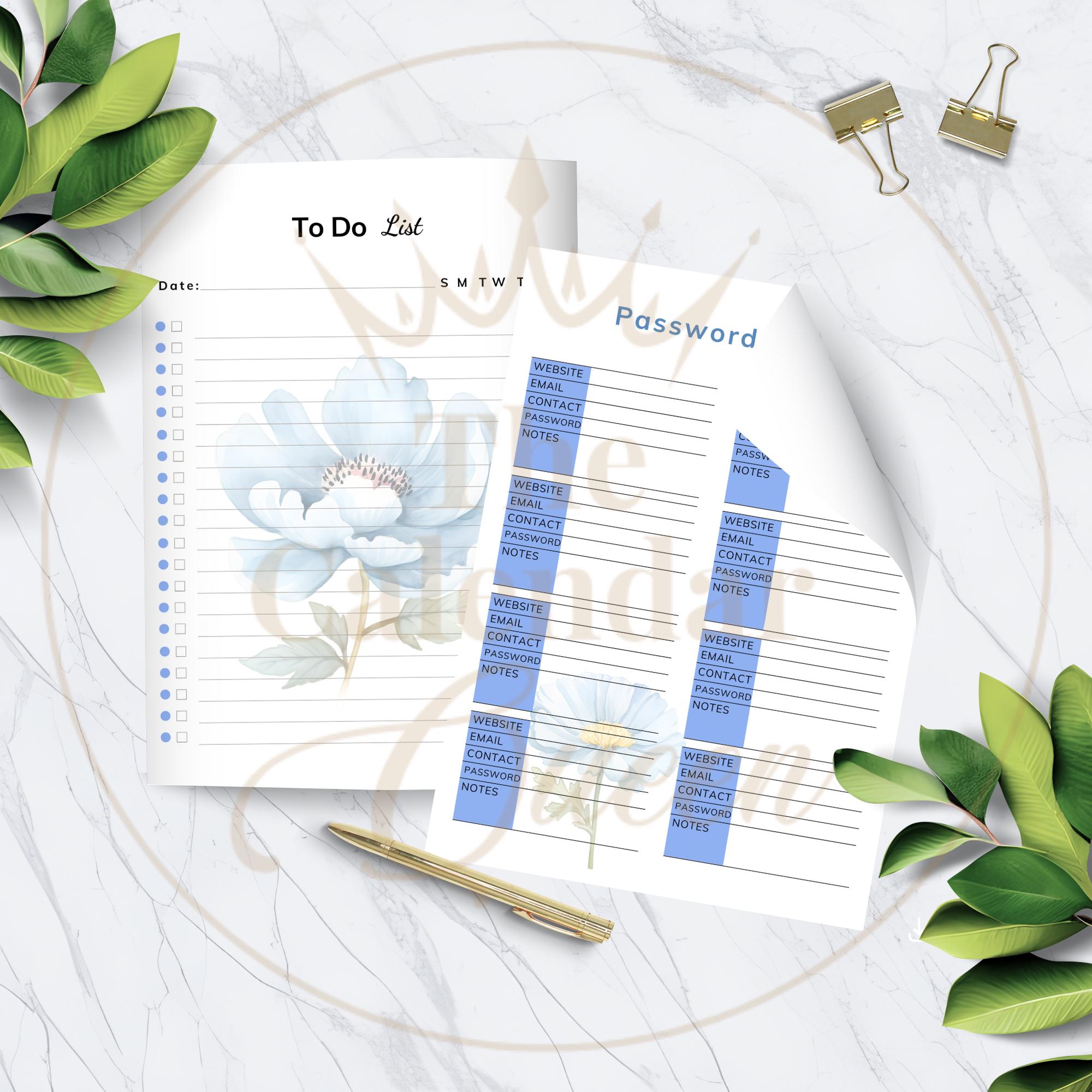 2025 Blue Printable Planner Template INSTANT DOWNLOAD A4/US Letter Size ...