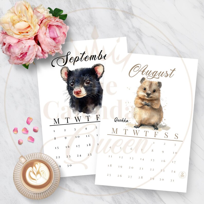 2025 Aussie Animals Printable Calendar Template INSTANT DOWNLOAD ...