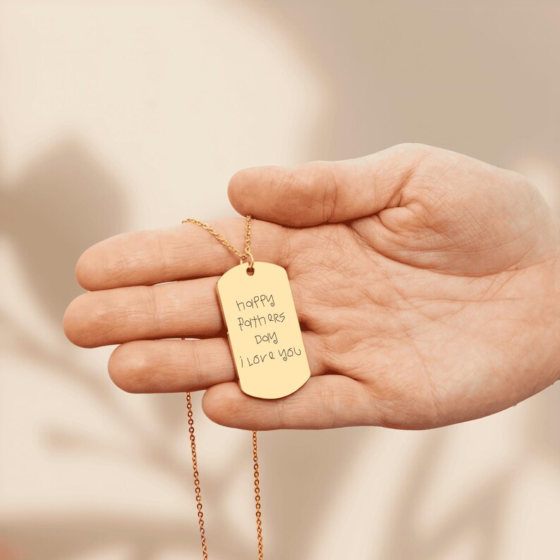Custom, Personalized, Engraved, Handwritten Tag Necklace - Etsy