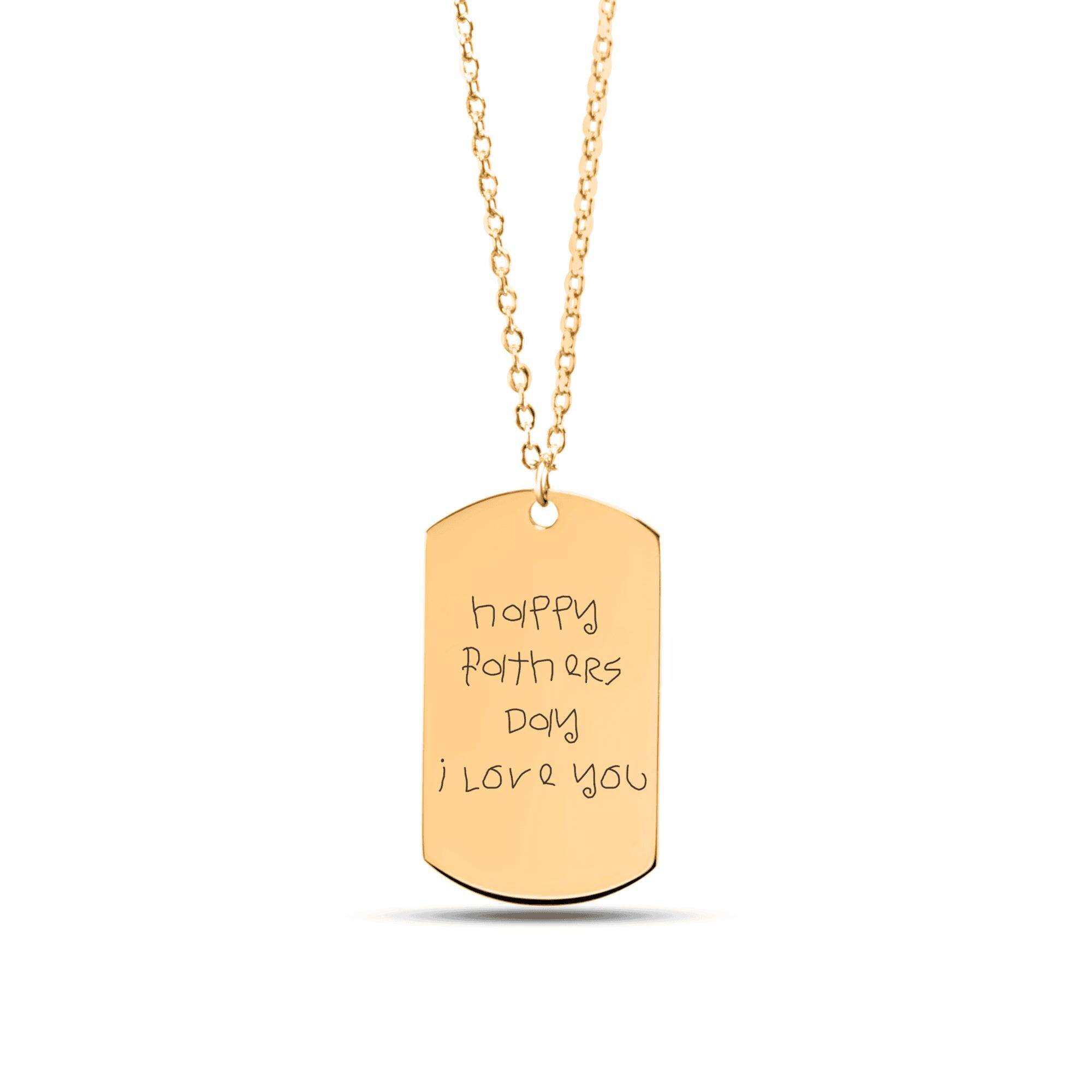Custom, Personalized, Engraved, Handwritten Tag Necklace - Etsy