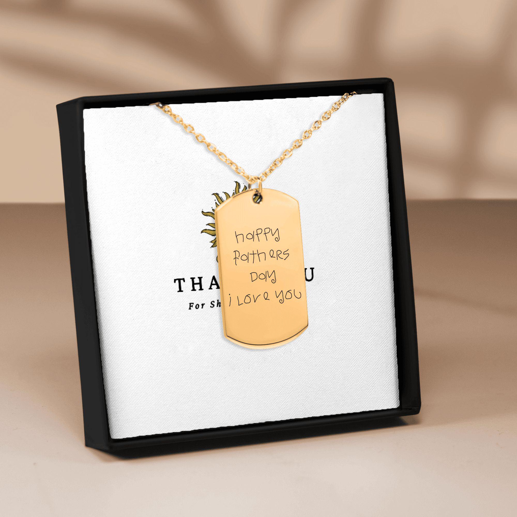 Custom, Personalized, Engraved, Handwritten Tag Necklace - Etsy