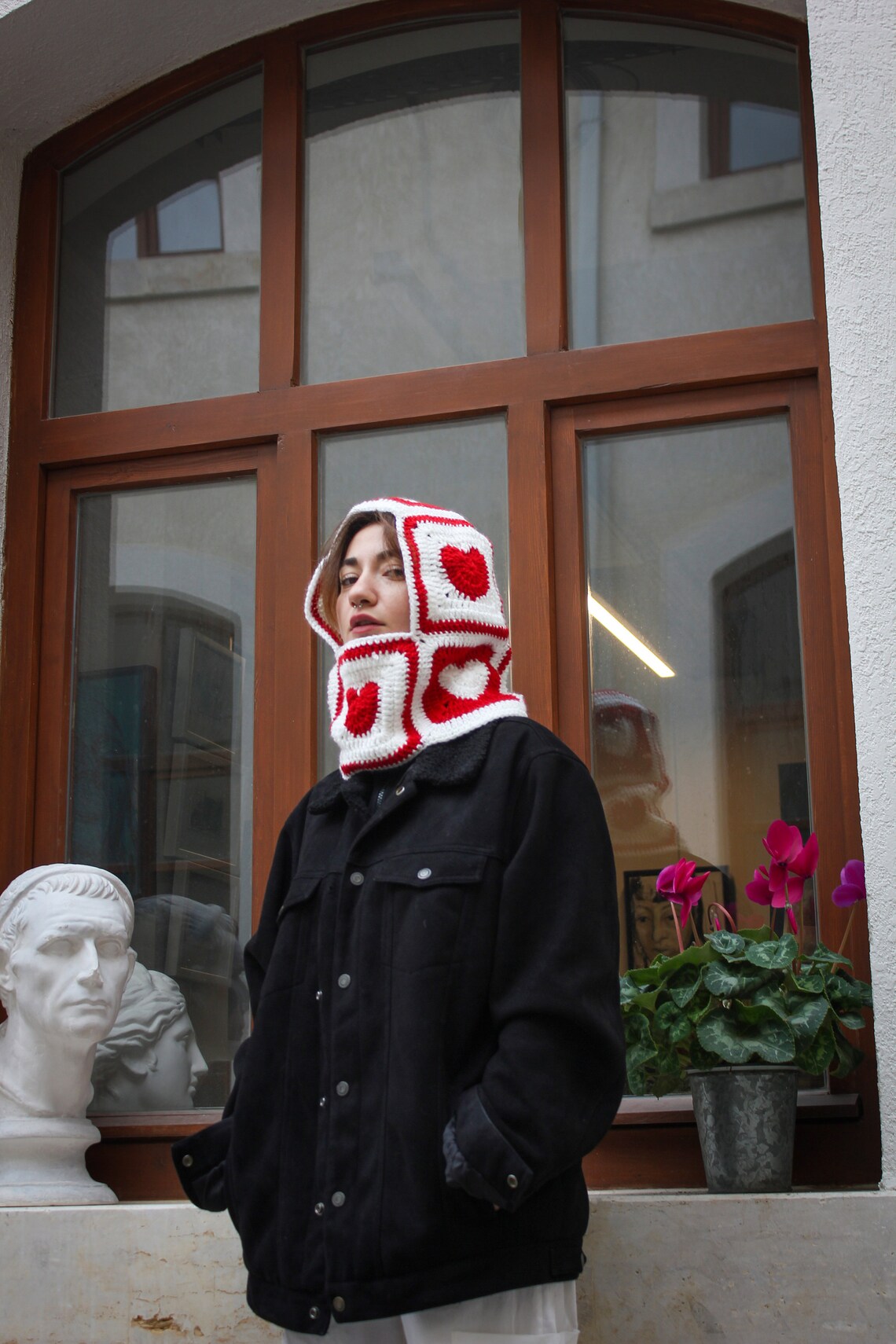 Red Heart Balaclava, Knitted Balaclava Mask, Ski Mask Balaclava ...