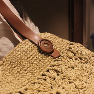 Paper String Knitted Bag, Eco-friendly Compartment Hand Knitted Tan Bag ...
