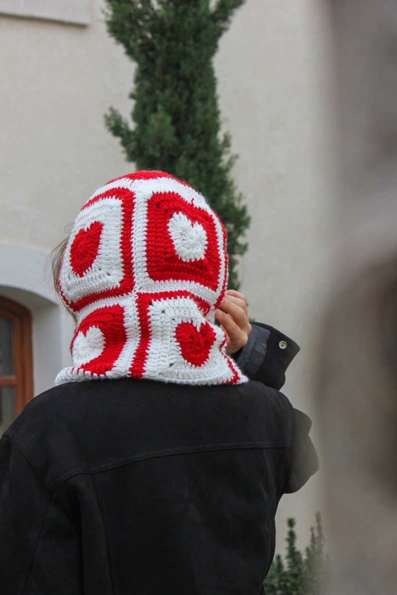 Red Heart Balaclava, Knitted Balaclava Mask, Ski Mask Balaclava ...