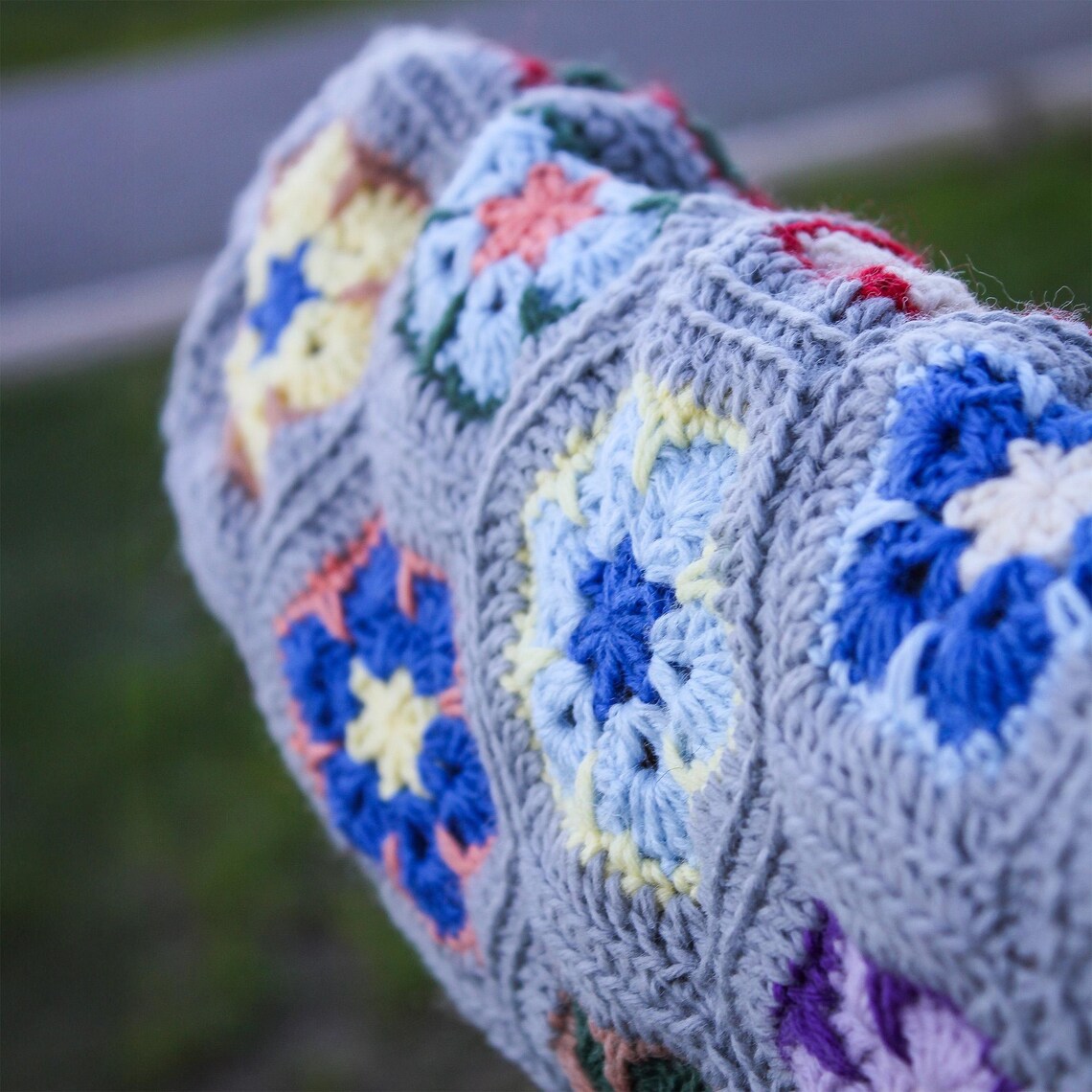 Crochet African Flower Oversized Sweater, Chunky Floral Sweatshirt ...