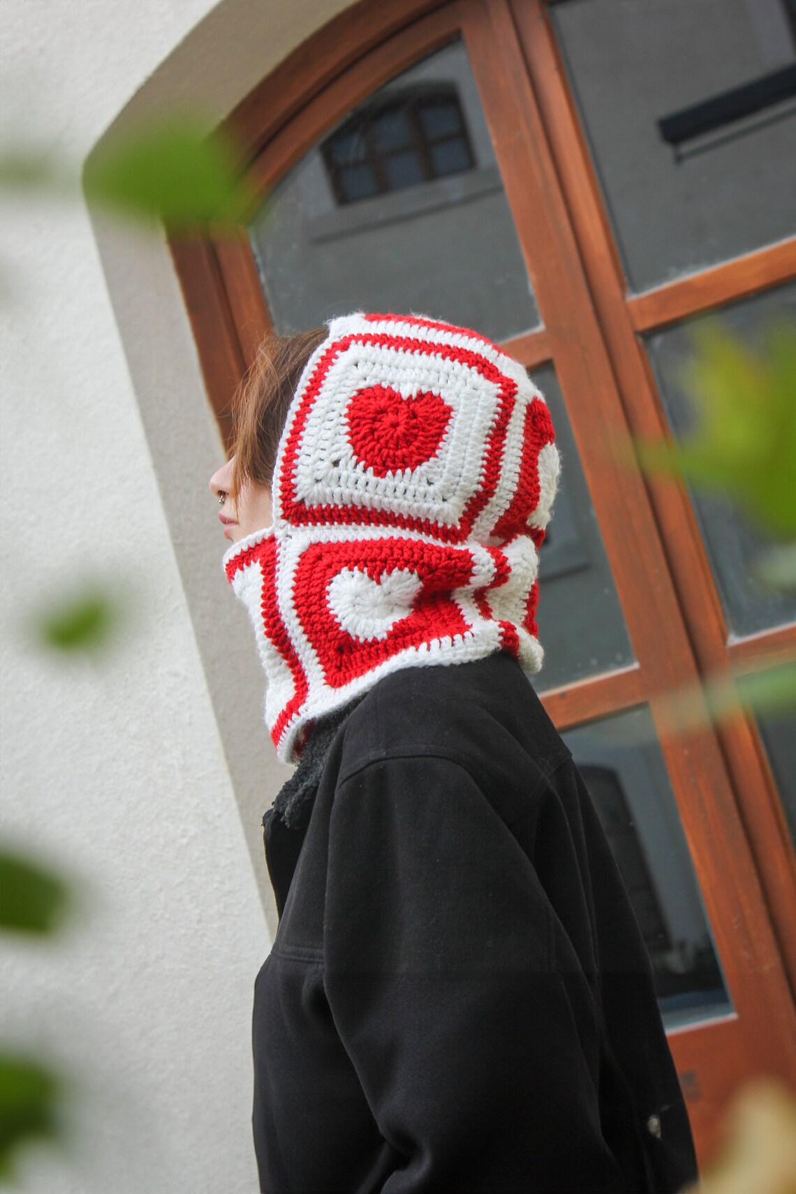 Red Heart Balaclava, Knitted Balaclava Mask, Ski Mask Balaclava ...