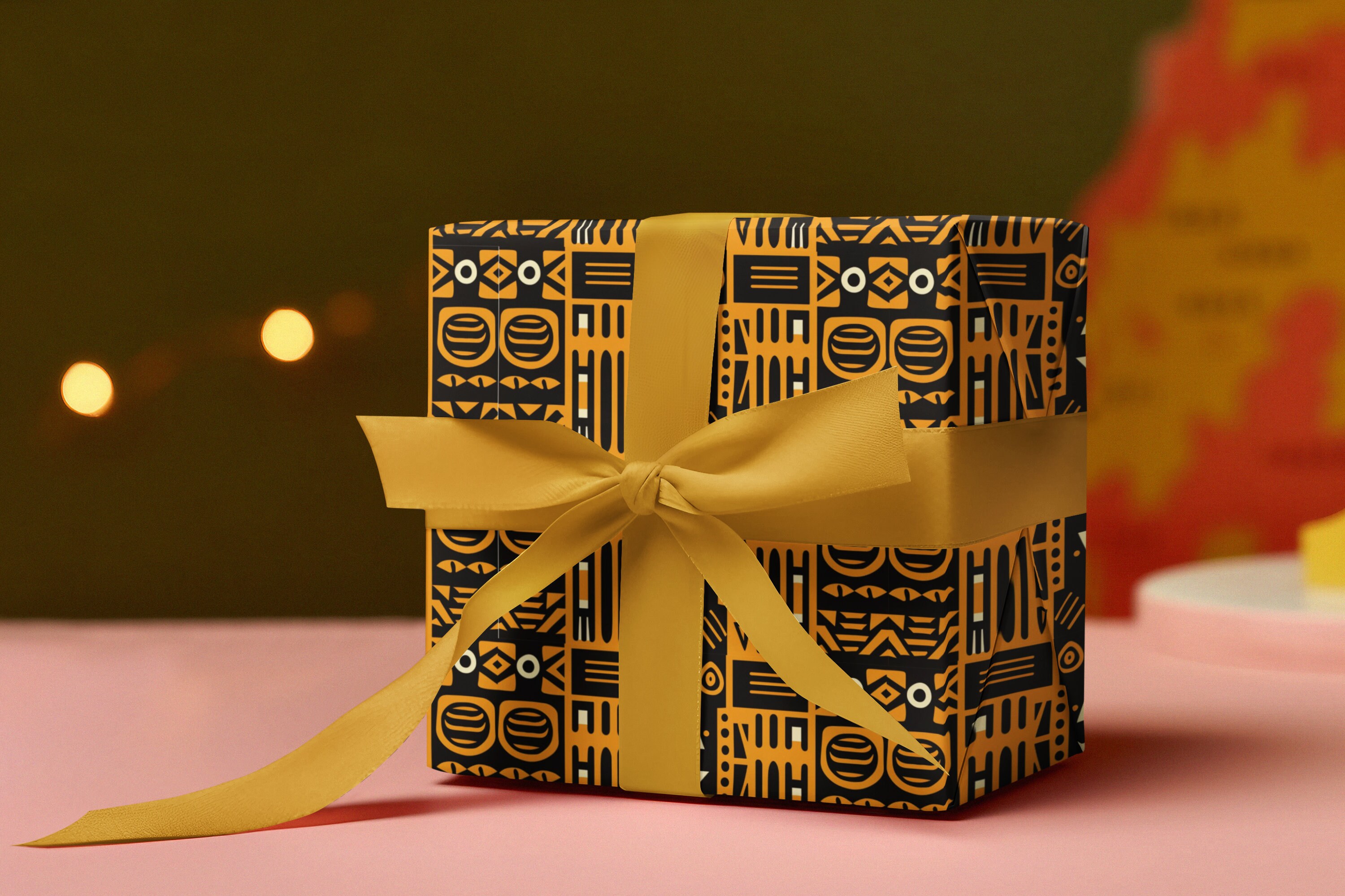 Black Love Gift Wrap African Pattern Wrapping Paper Holiday Gifts ...