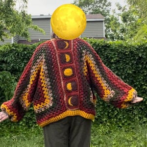 Nyx Hexagon Cardigan Crochet Pattern: Boho Granny Square Sweater (PDF ...